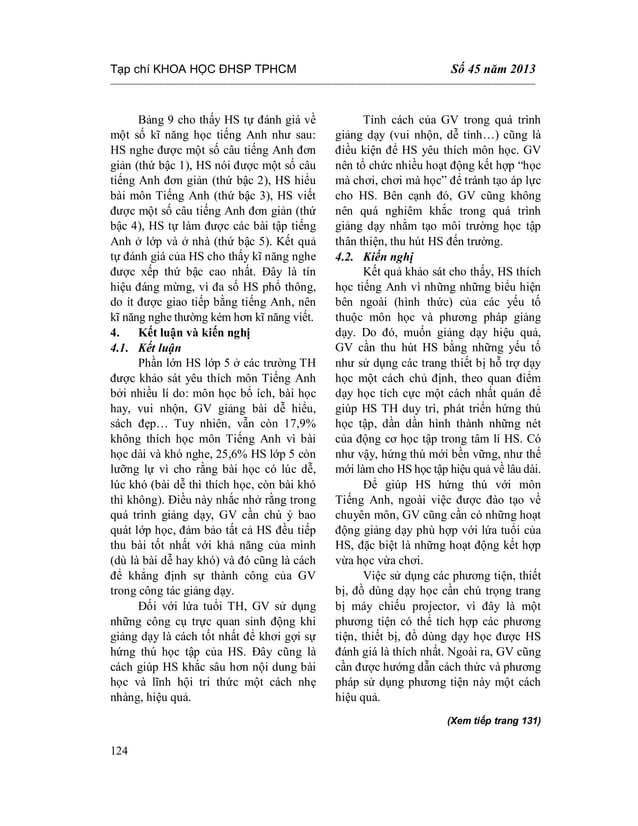 Thuc trang hung thu hoc tieng anh cua hoc sinh lop 5 | PDF