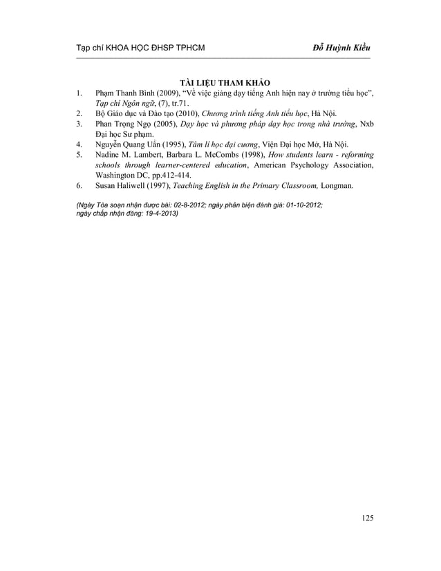 Thuc trang hung thu hoc tieng anh cua hoc sinh lop 5 | PDF