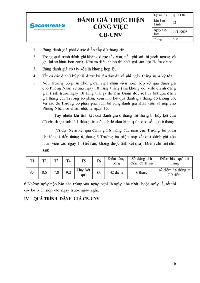 Thực trạng quy trình đánh giá thực hiện công việc khối văn phòng tại ...