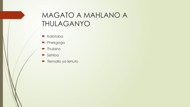 Magato a thulaganyo ka botlalo le mehlala | PPTX