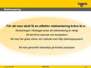 Riskanalysen | PPTX | Business and Finance