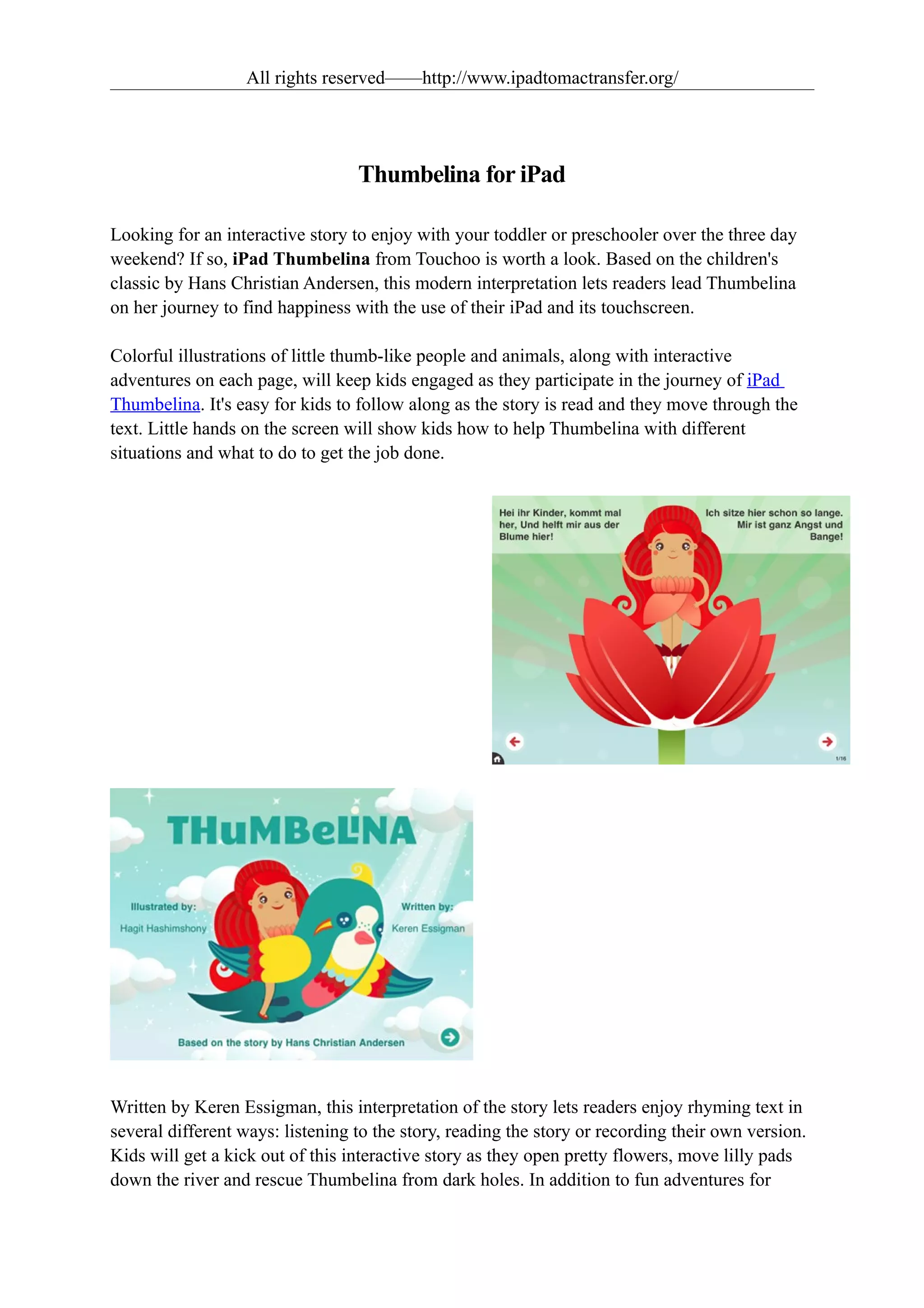 Thumbelina for ipad | DOC
