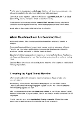 Thumb Machine Price: A Practical Guide.. | PDF