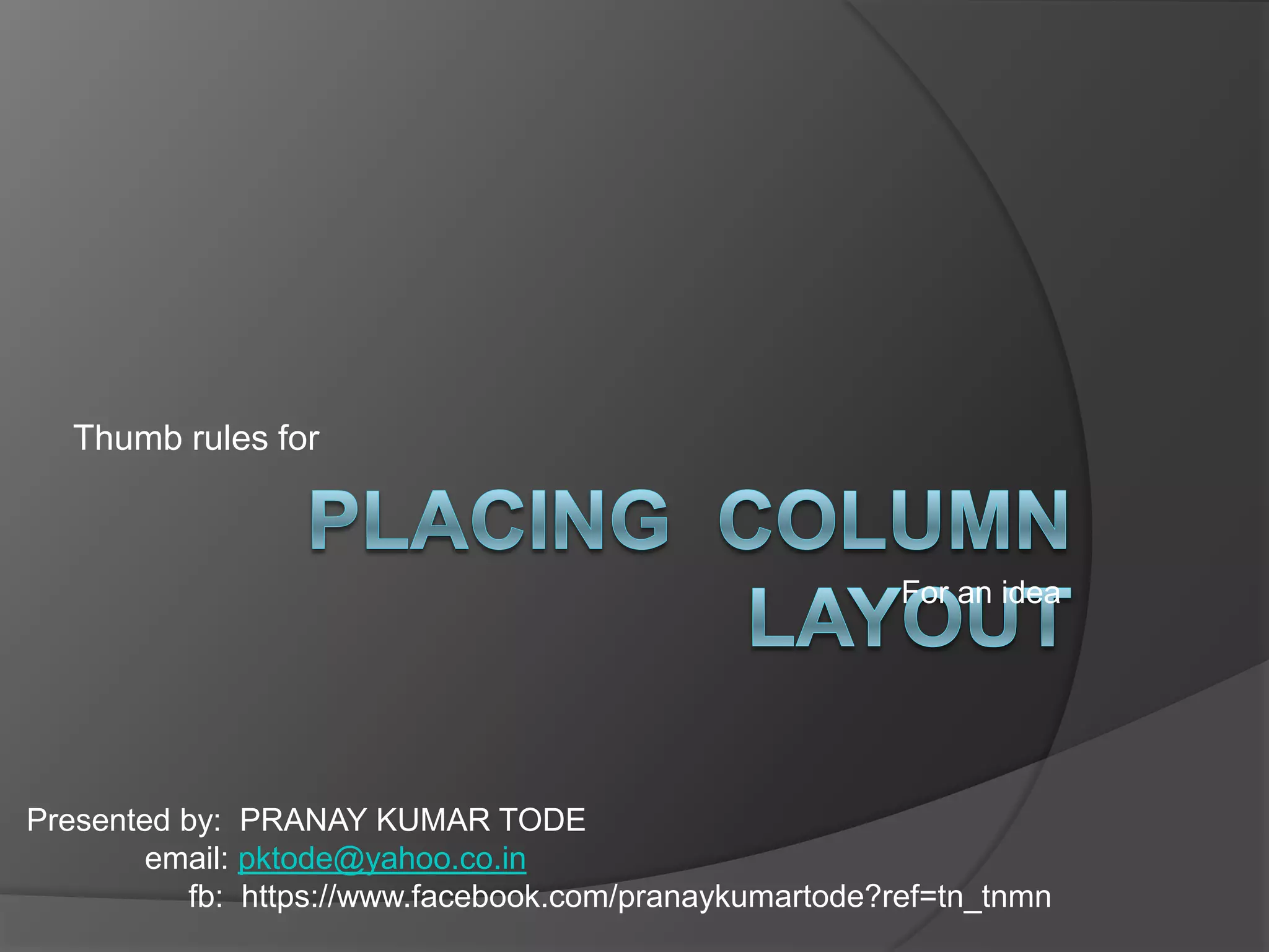 Thumb rules for placing column layout | PDF