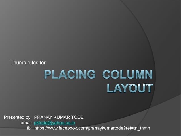 Thumb rules for placing column layout | PDF