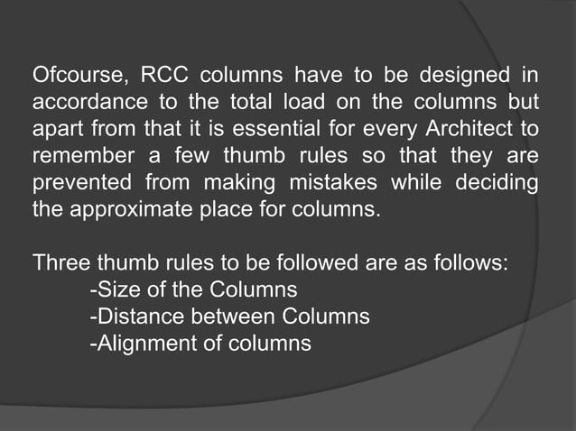 Thumb rules for placing column layout | PDF