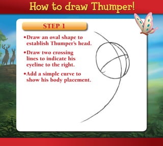 Draw Thumper! Learn to draw one of your favorite characters from BAMBI ...