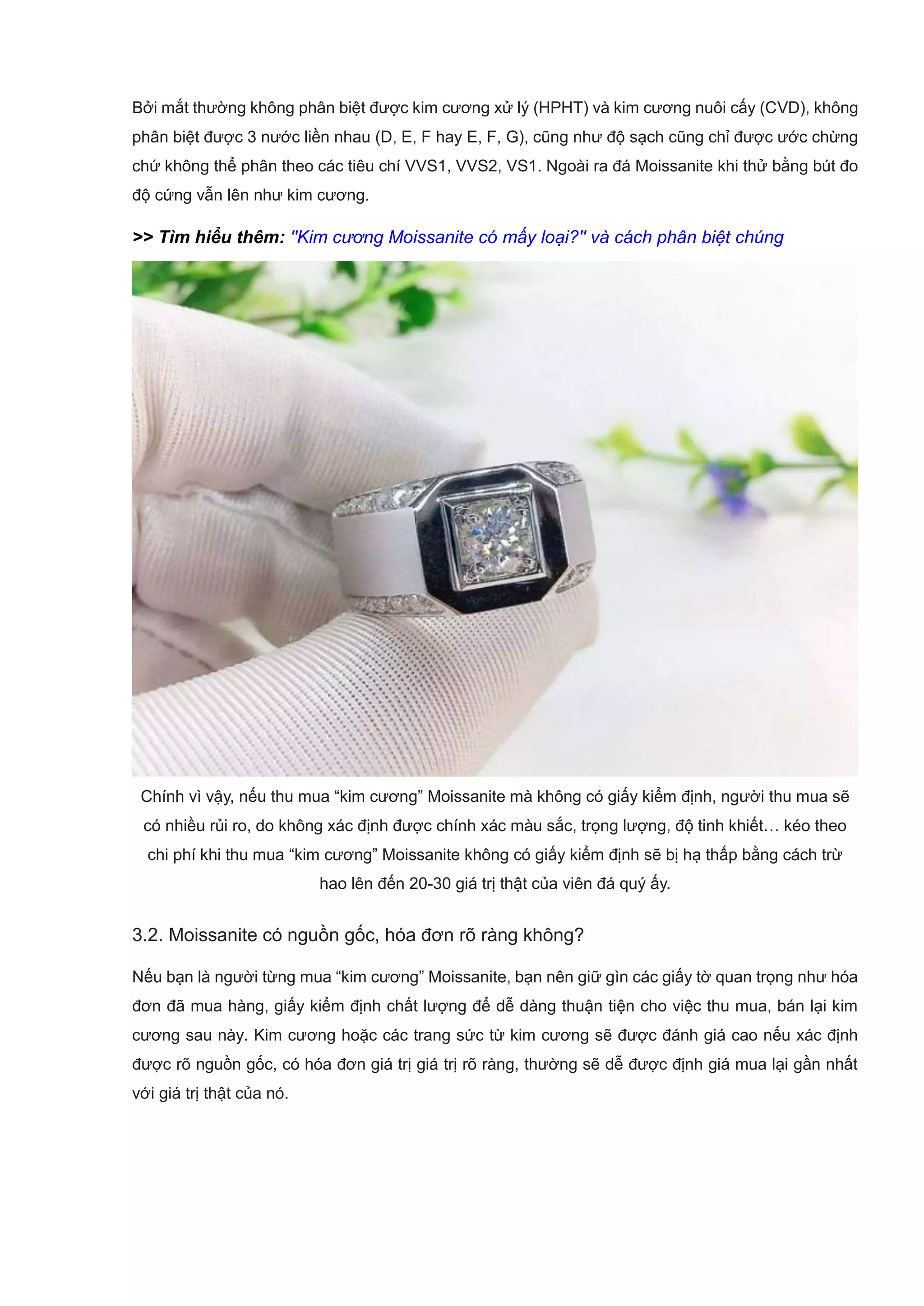 Thu Mua Kim Cương Moissanite | PDF