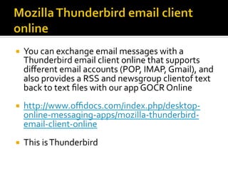 Mozilla Thunderbird email client online | PDF