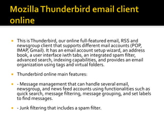 Mozilla Thunderbird email client online | PDF