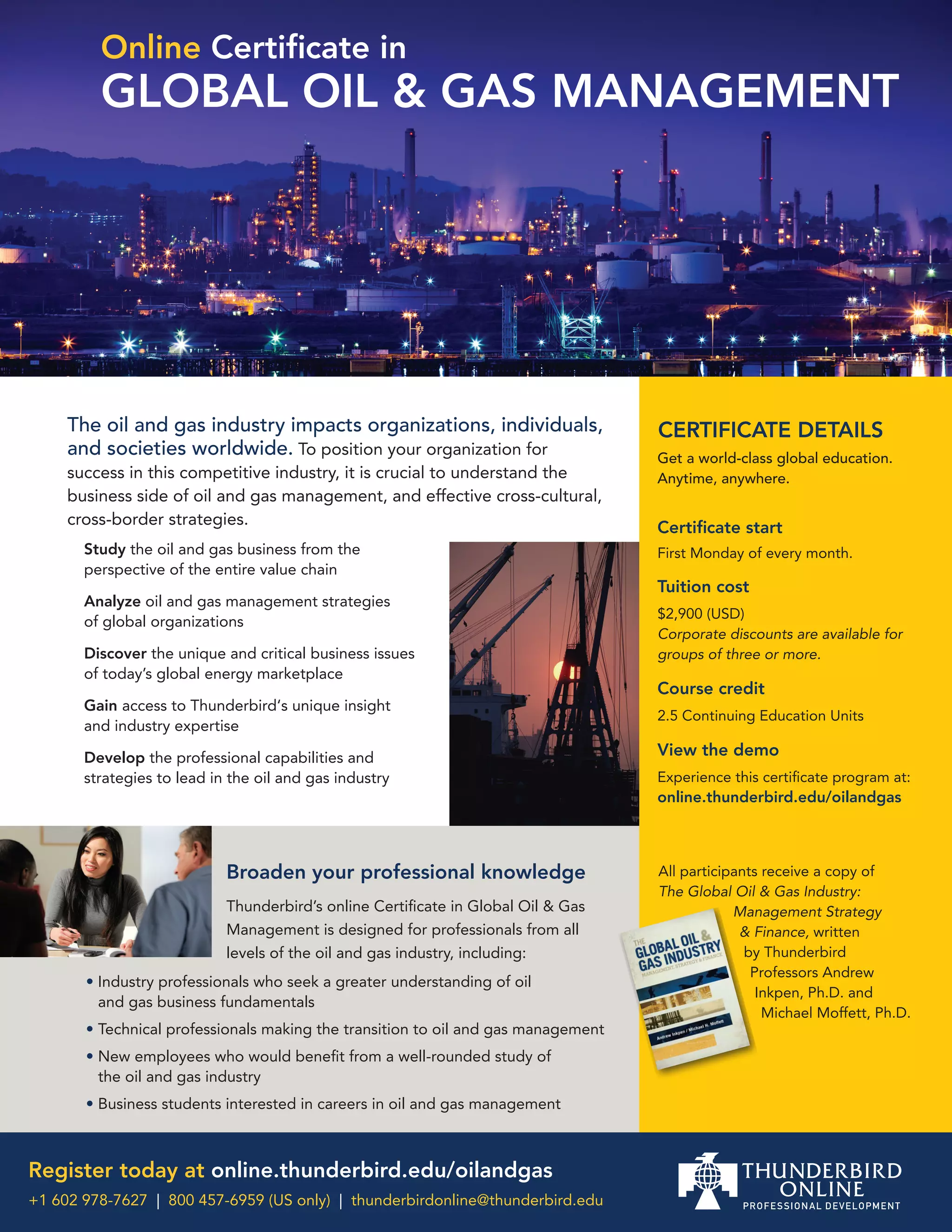 Thunderbird Online's Certificate in Global Oil & Gas Management | PDF