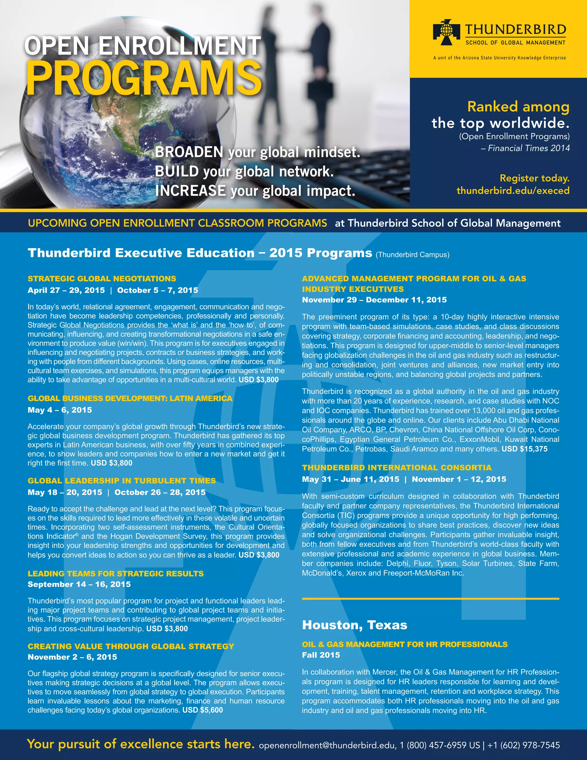 Thunderbird Open Enrollment Programs | PDF | Human Resources | Business