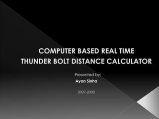 Real time lightning-bold distance calculator (IOT) | PPT