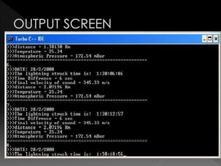 Real time lightning-bold distance calculator (IOT) | PPT