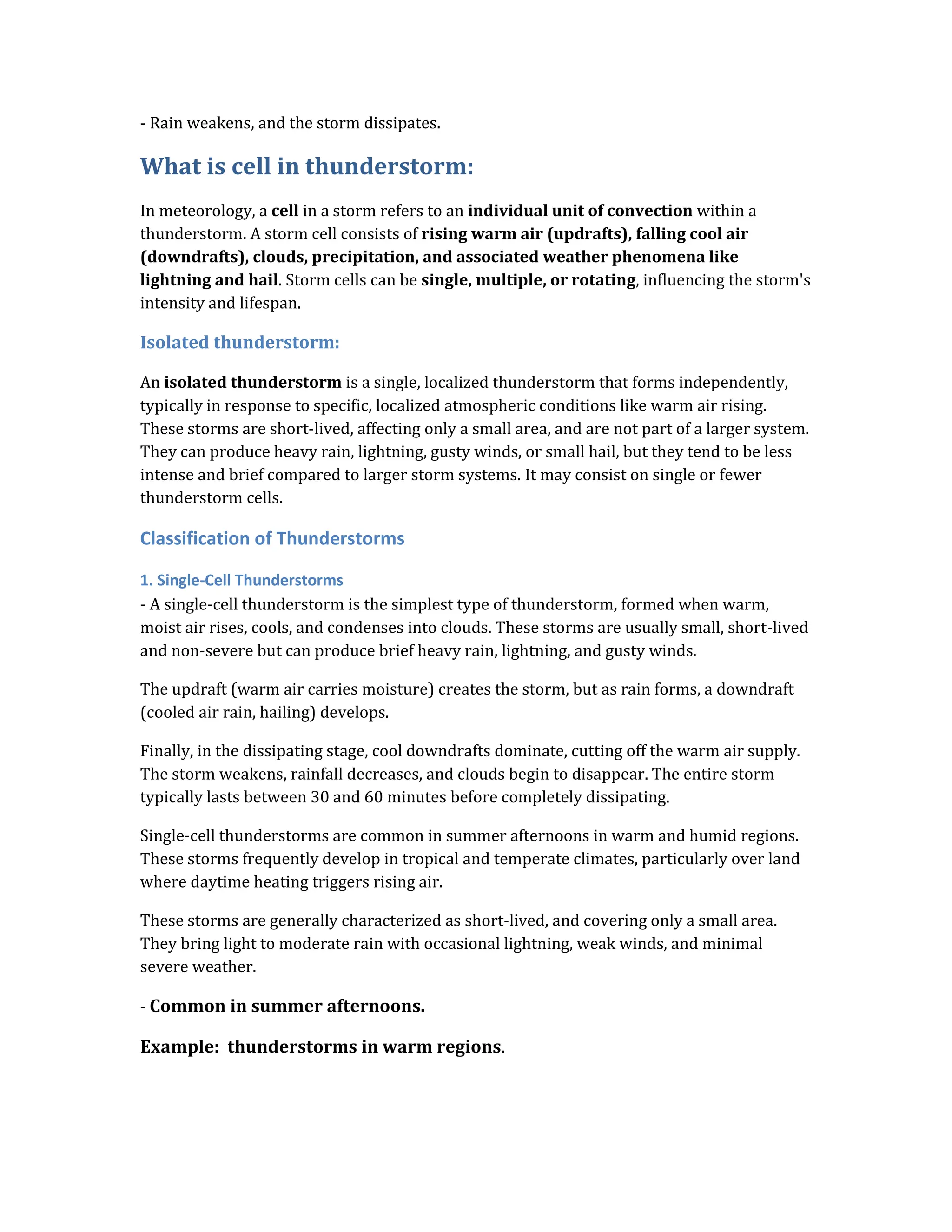 the process of thunder formation and their types | PDF