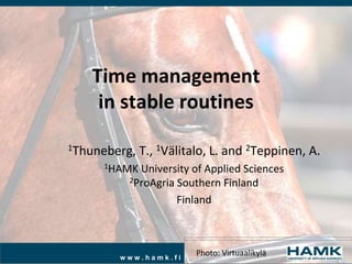 Time management in stable routines | PPTX