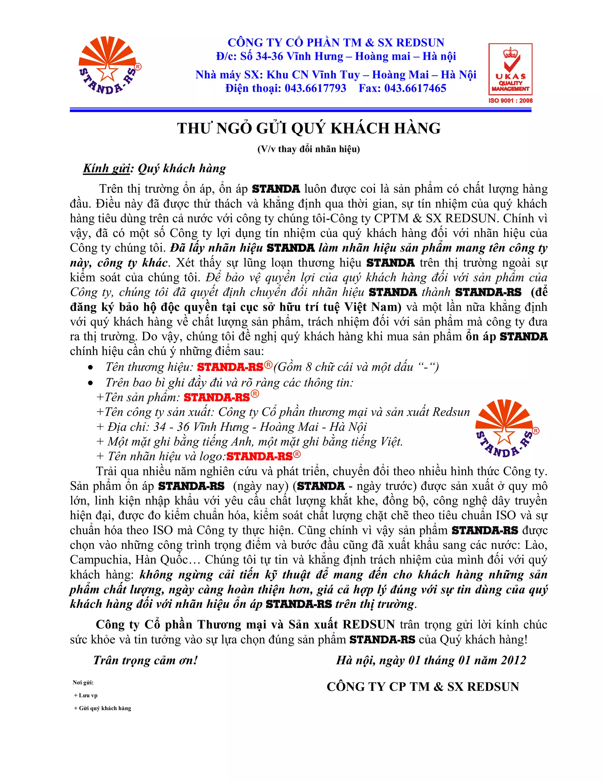 On ap Standa-Thu ngo khach hang redsun | PDF