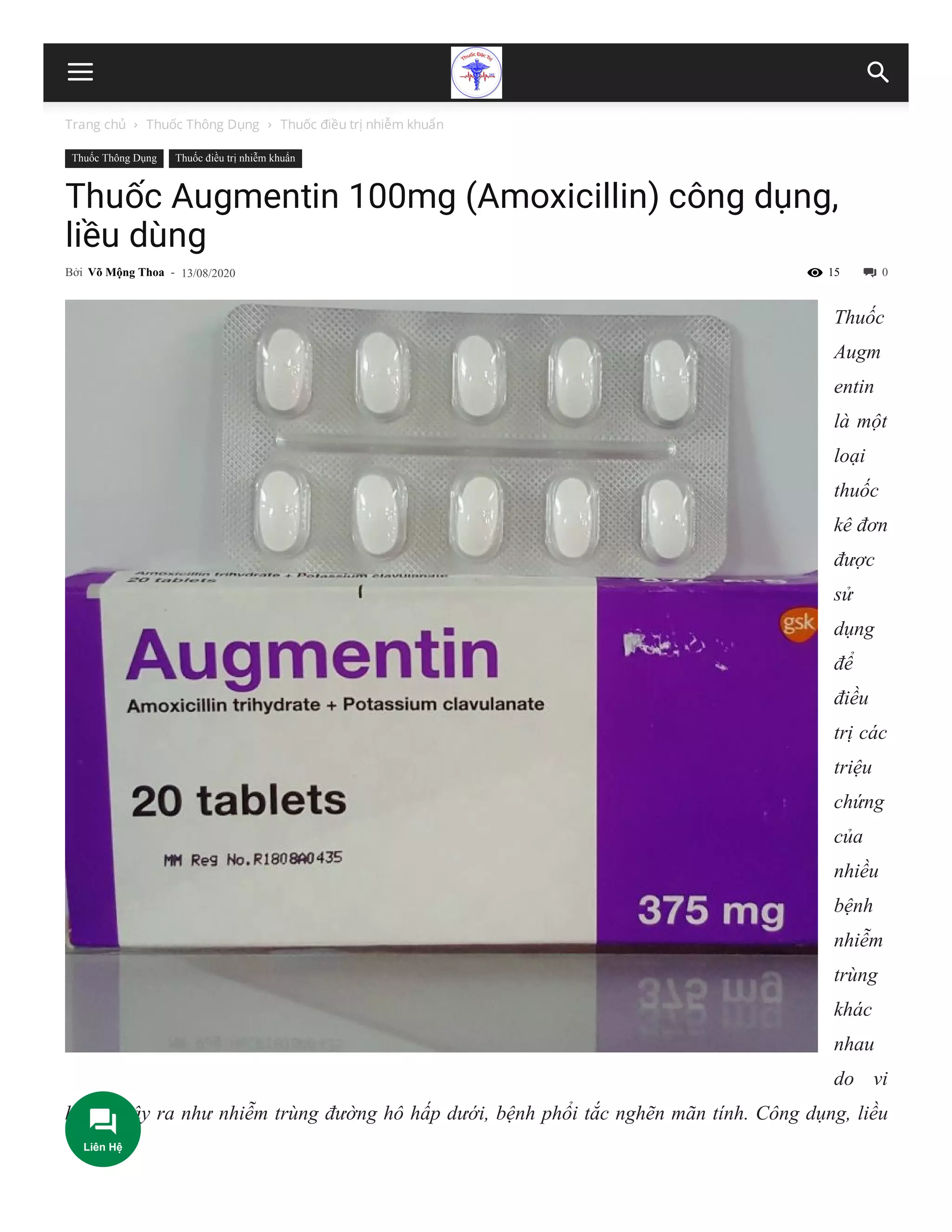 Thuoc augmentin-100mg-amoxicillin | PDF