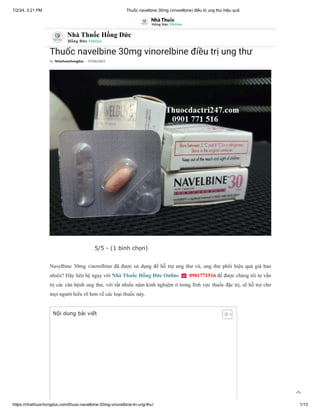 Thuốc navelbine 30mg vinorelbine điều trị ung thư | PDF