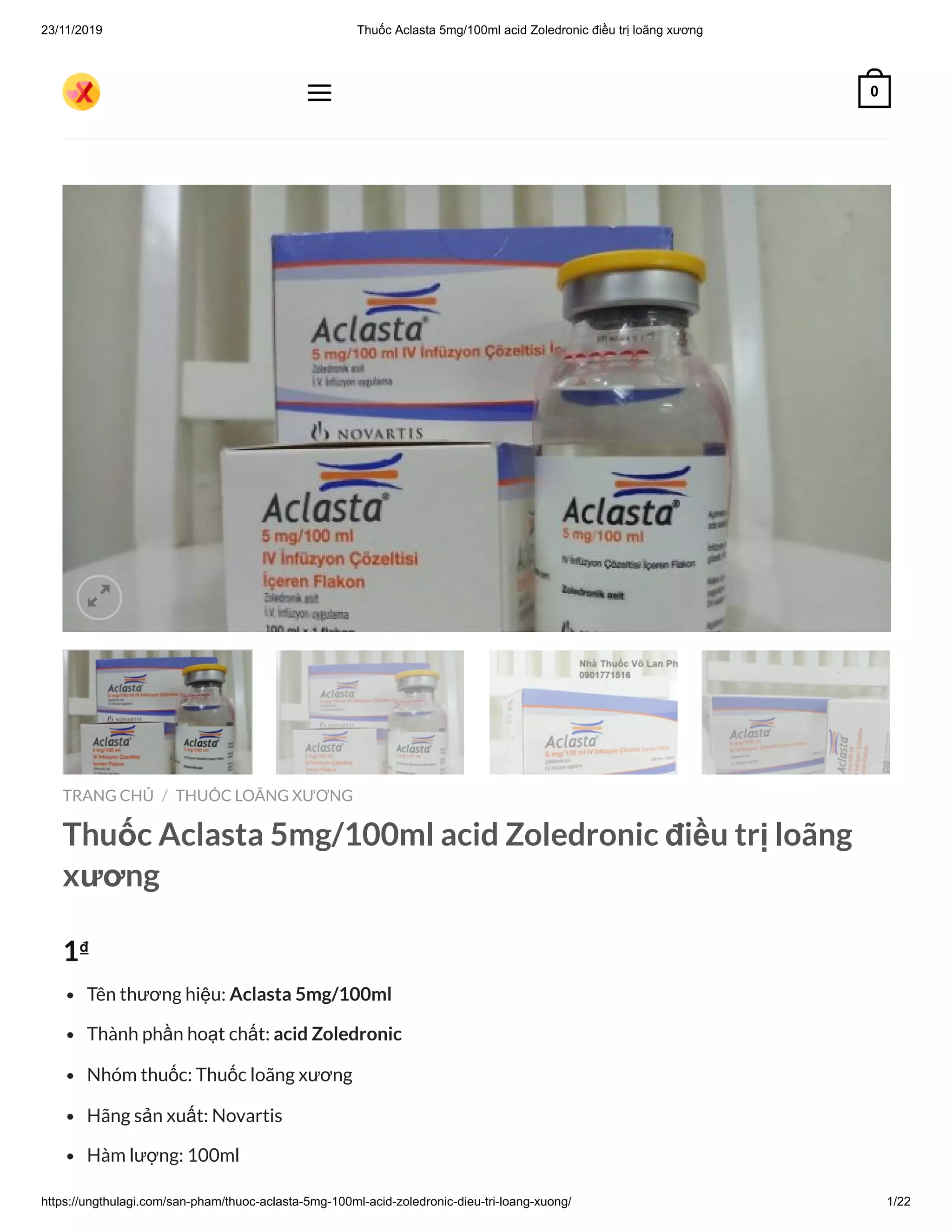 Thuoc aclasta 5mg 100ml axit zoledronic dieu tri loang xuong | PDF
