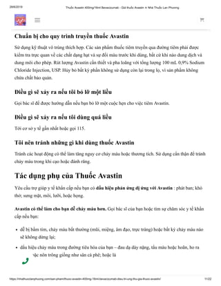 Thuoc avastin bevacizumab - Nha Thuoc Vo Lan Phuong | PDF