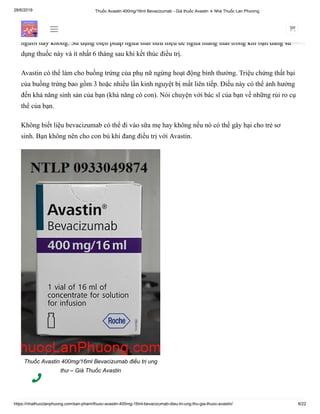 Thuoc avastin bevacizumab - Nha Thuoc Vo Lan Phuong | PDF