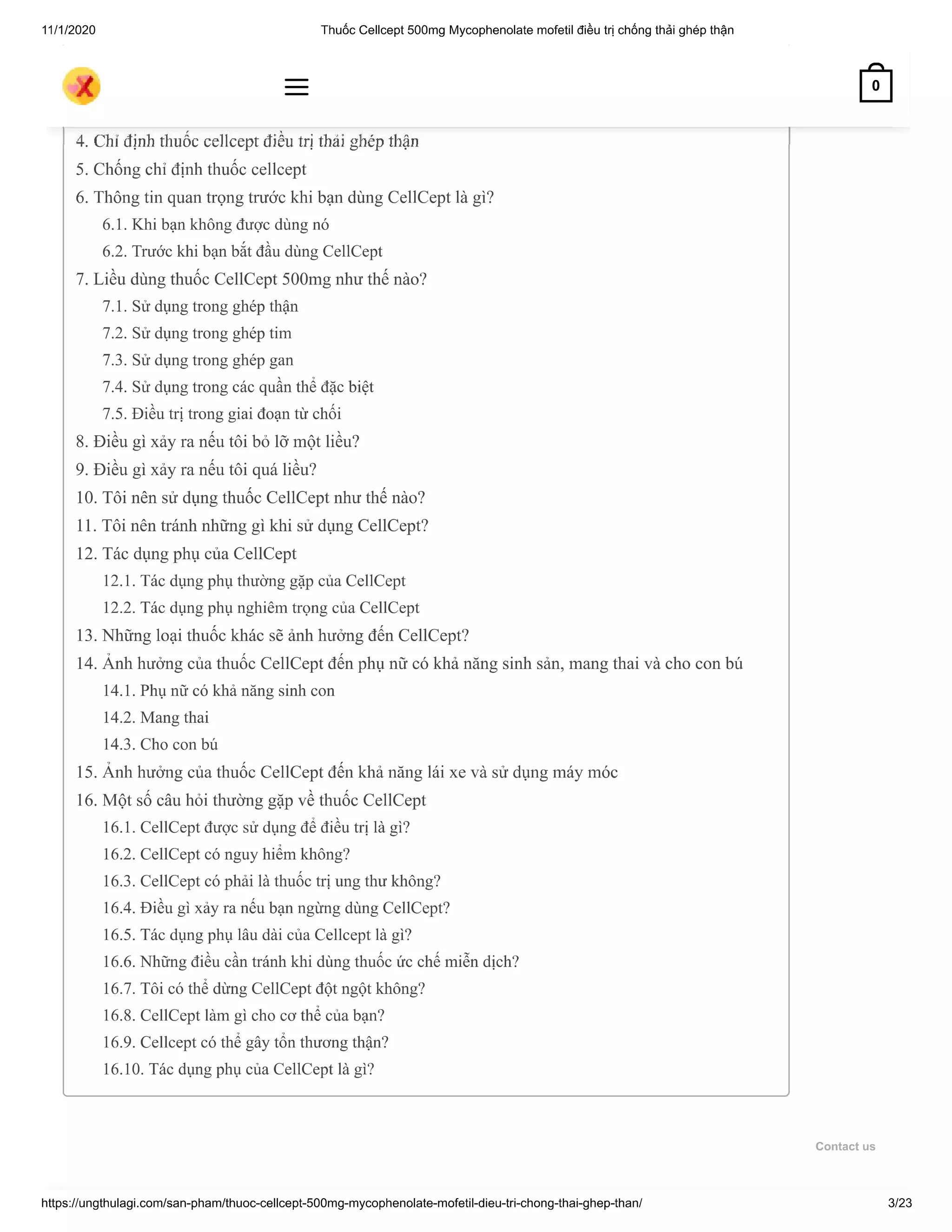 Thuoc cellcept 500mg mycophenolate mofetil dieu tri chong thai ghep ...