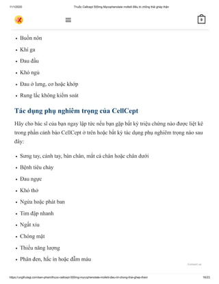 Thuoc cellcept 500mg mycophenolate mofetil dieu tri chong thai ghep ...