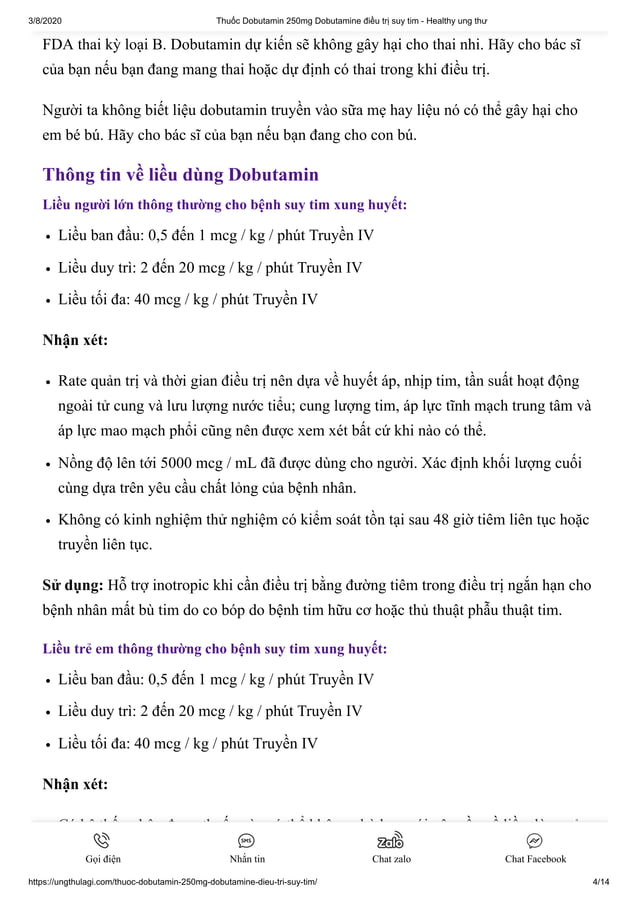 Thuoc dobutamin 250mg dobutamine hydrochloride dieu tri suy tim | PDF