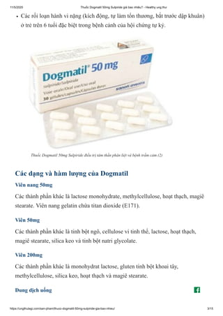 Thuoc dogmatil 50mg sulpiride gia bao nhieu | PDF