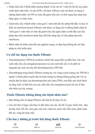 Thuoc elbonix 25mg 50mg eltrombopag gia bao nhieu | PDF