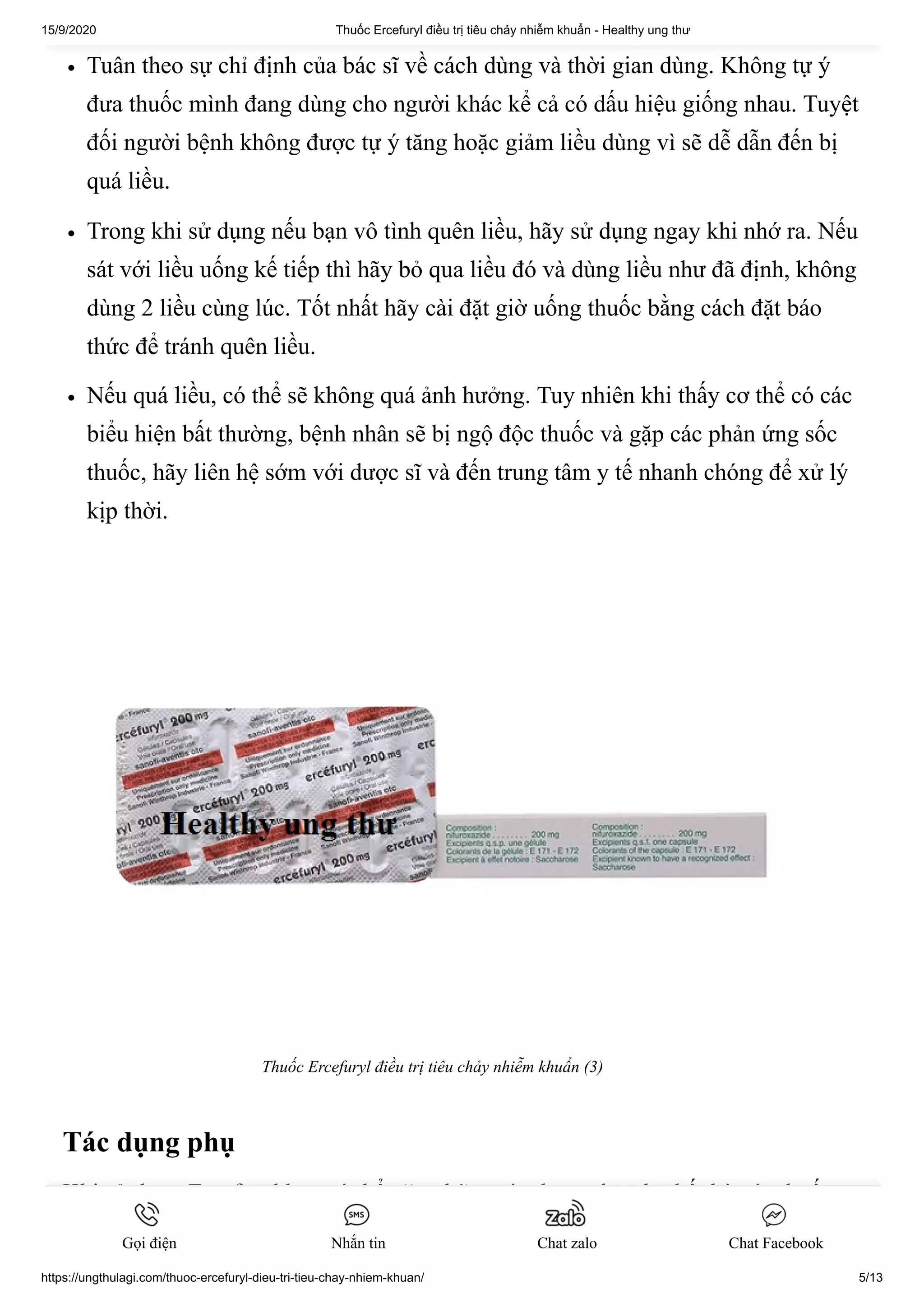 Thuoc ercefuryl dieu tri tieu chay nhiem khuan | PDF