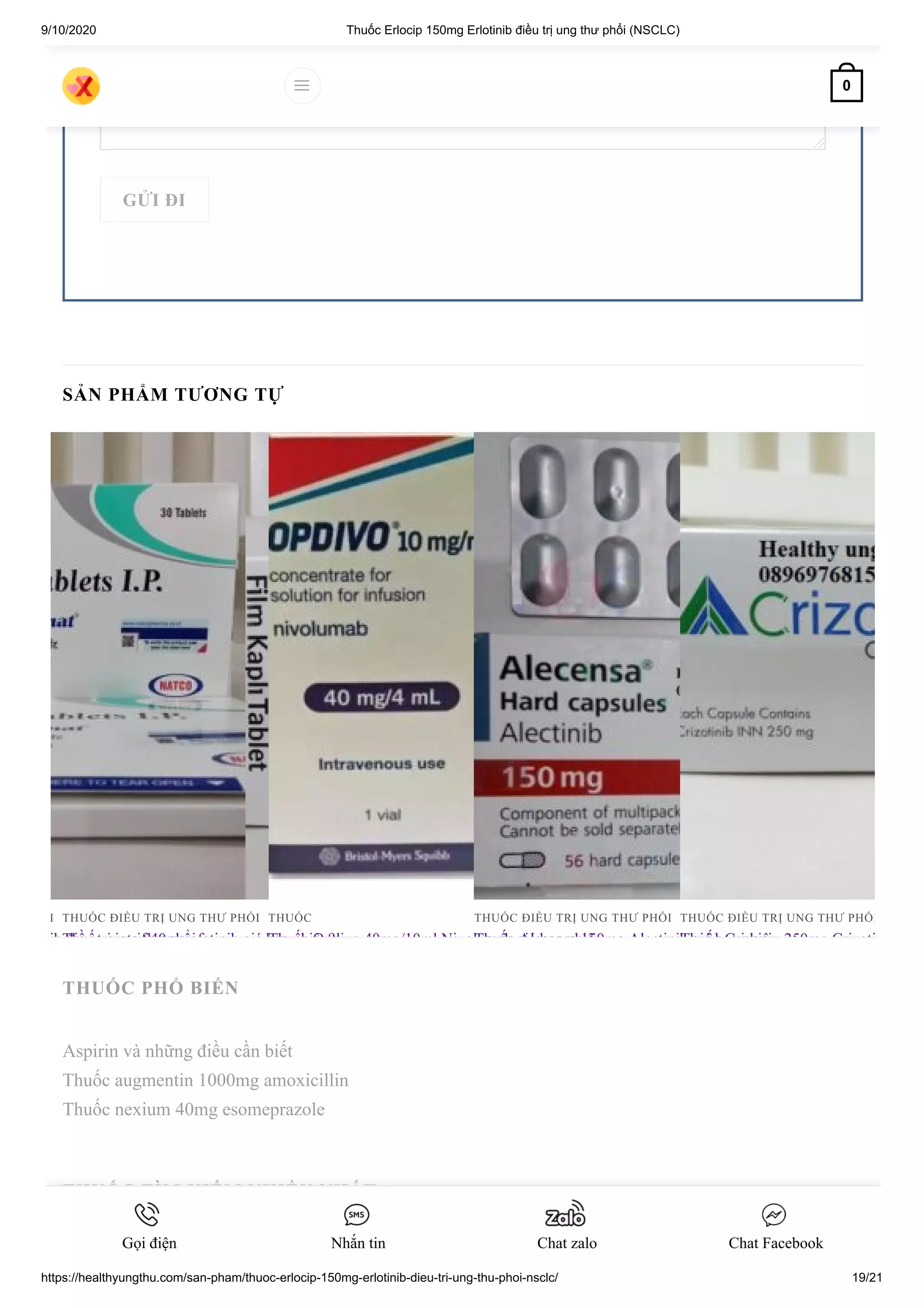 Thuoc erlocip 150mg erlotinib dieu tri ung thu phoi nsclc | PDF