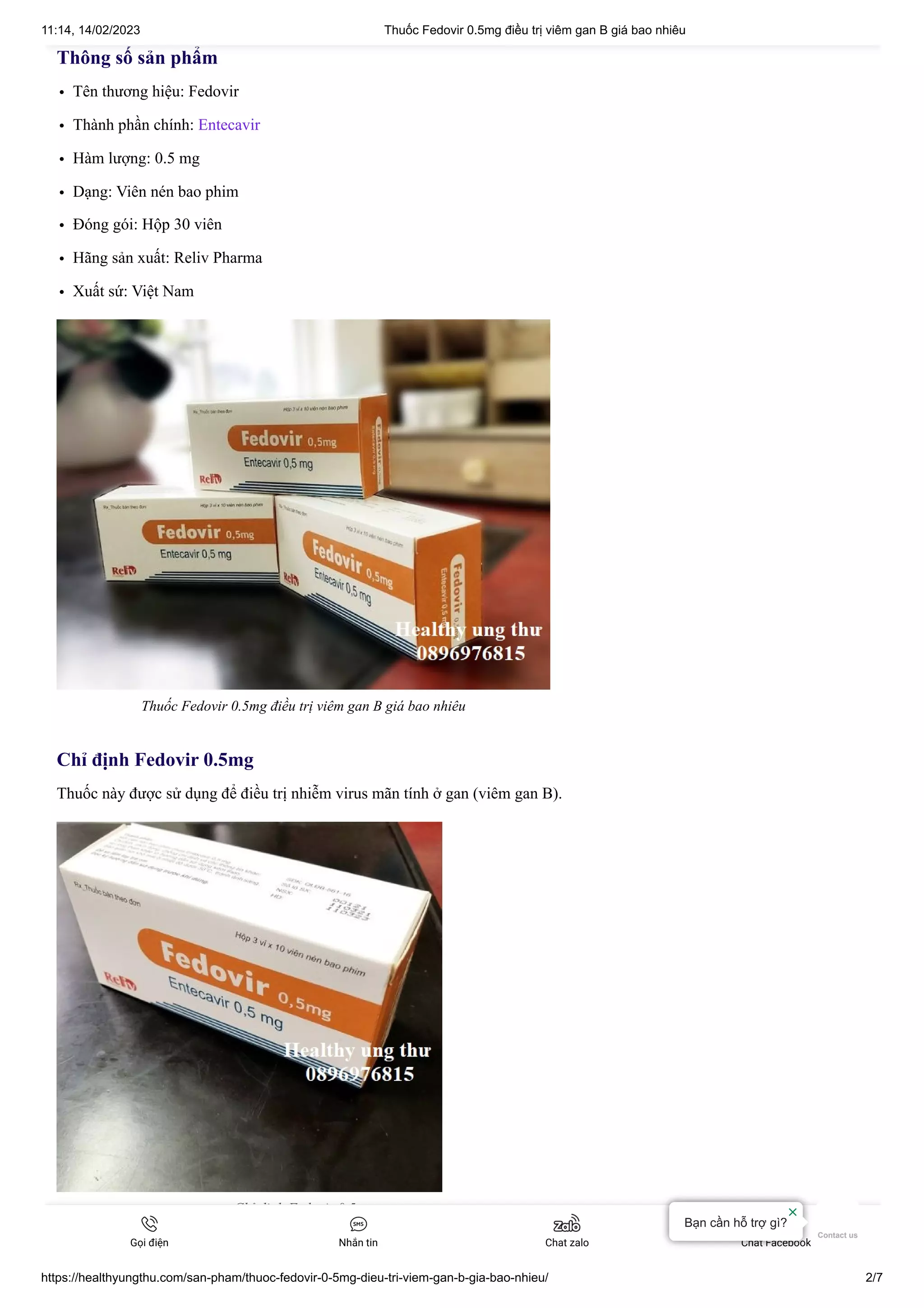 Thuoc Fedovir 0 5mg dieu tri nhiem virus viem gan B.pdf