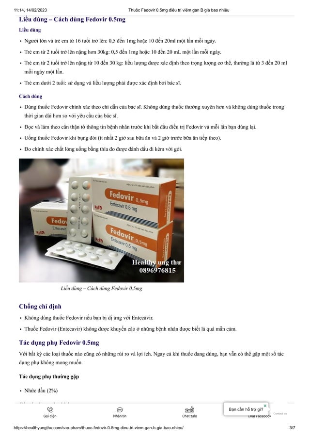 Thuoc Fedovir 0 5mg dieu tri nhiem virus viem gan B.pdf