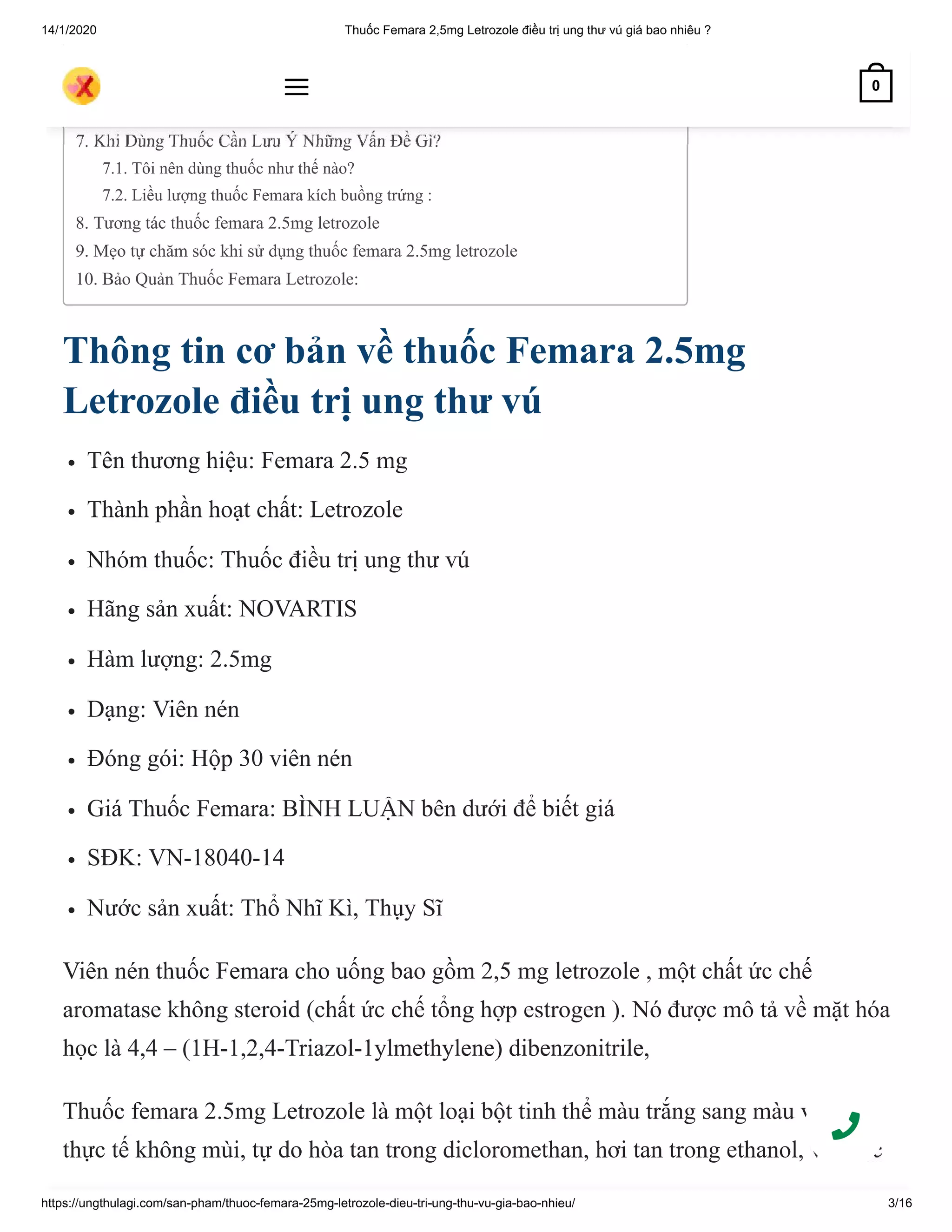 Thuoc femara 2_5mg letrozole | PDF