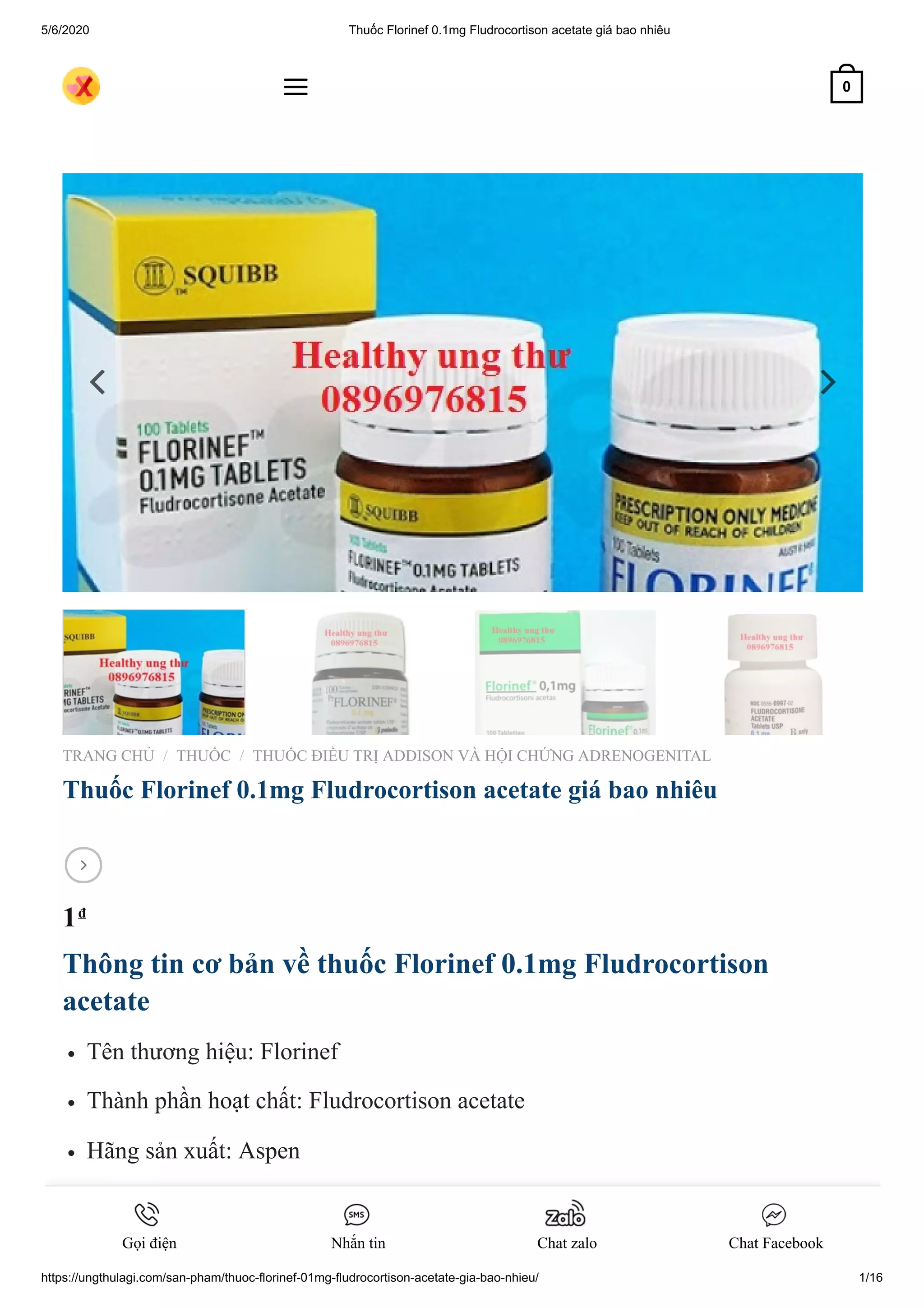 Thuoc florinef 0 1mg fludrocortison acetate gia bao nhieu | PDF