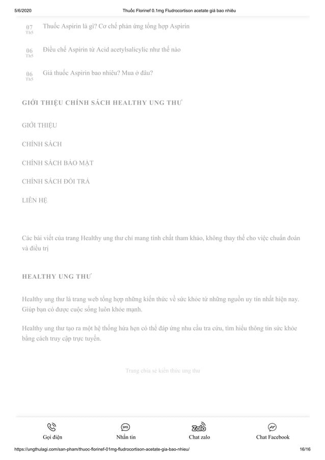 Thuoc florinef 0 1mg fludrocortison acetate gia bao nhieu | PDF