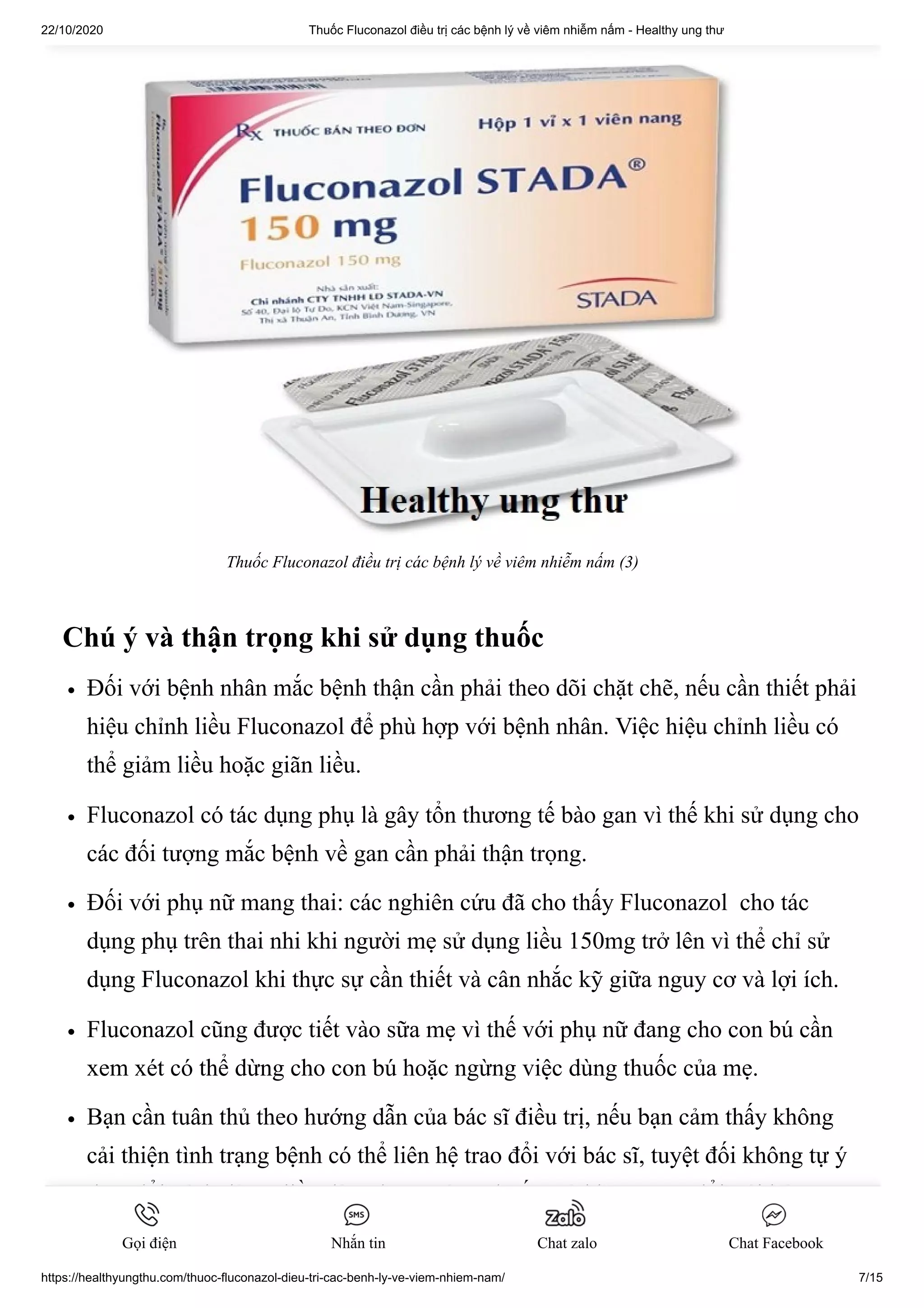 Thuoc fluconazol dieu tri cac benh ly ve viem nhiem nam | PDF