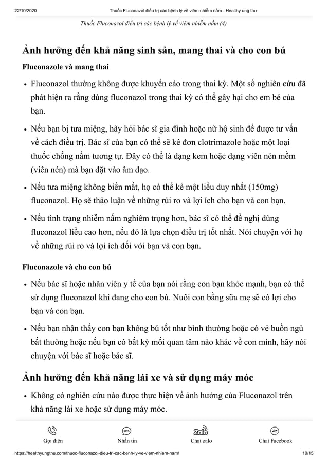 Thuoc fluconazol dieu tri cac benh ly ve viem nhiem nam | PDF