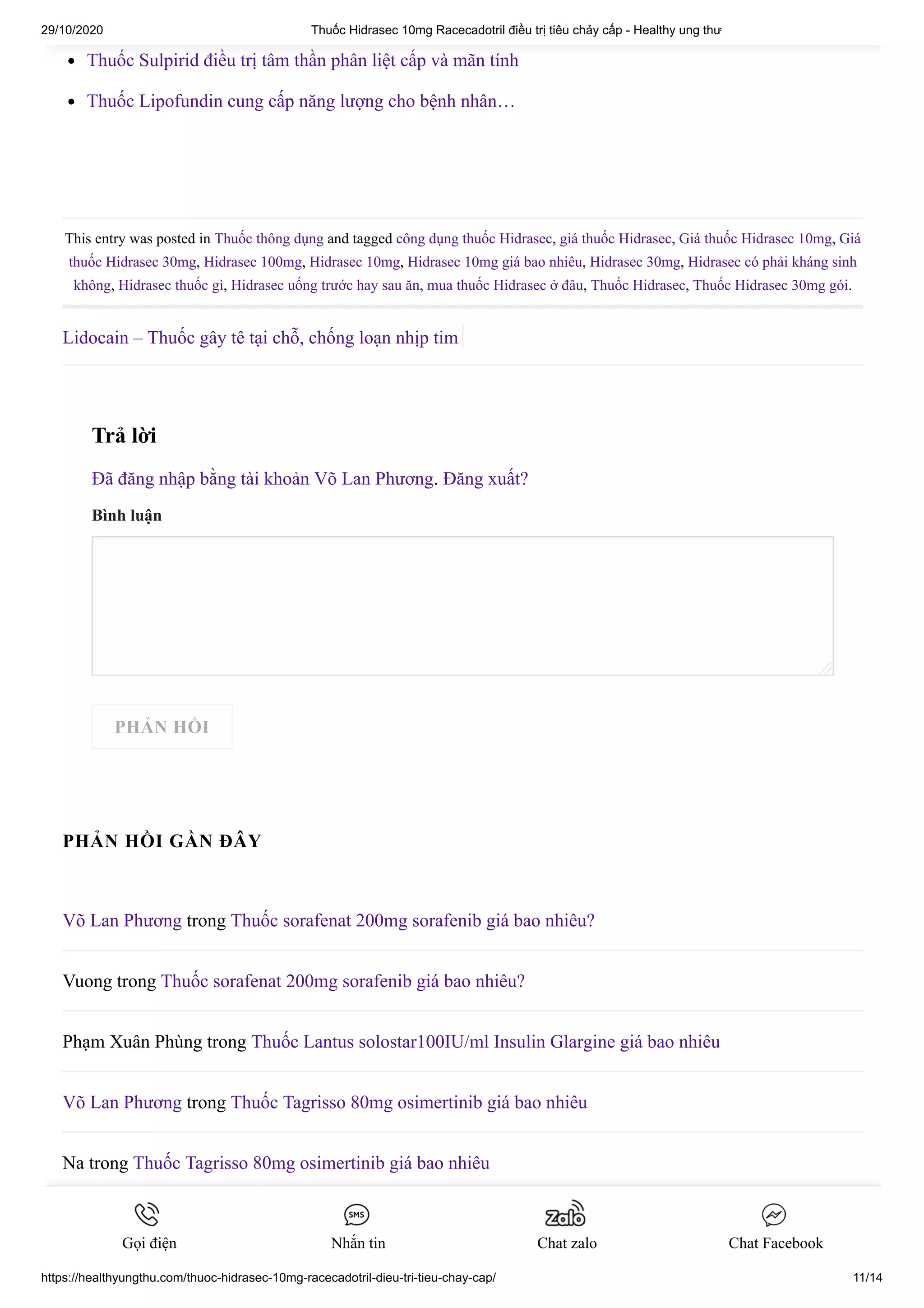 Thuoc hidrasec 10mg racecadotril dieu tri tieu chay cap | PDF