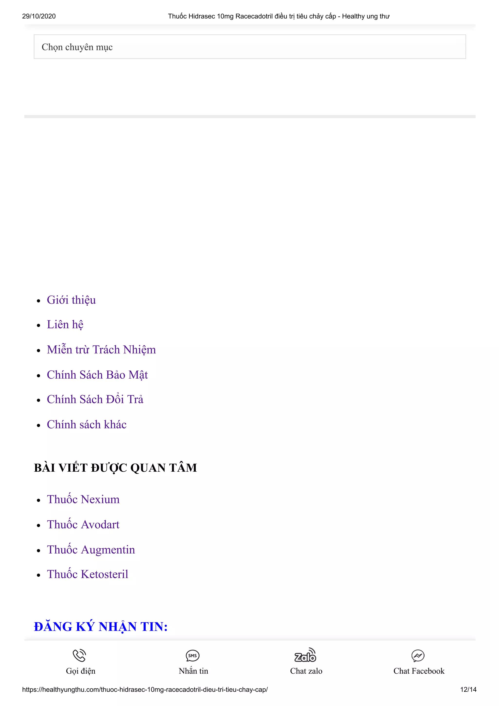 Thuoc hidrasec 10mg racecadotril dieu tri tieu chay cap | PDF