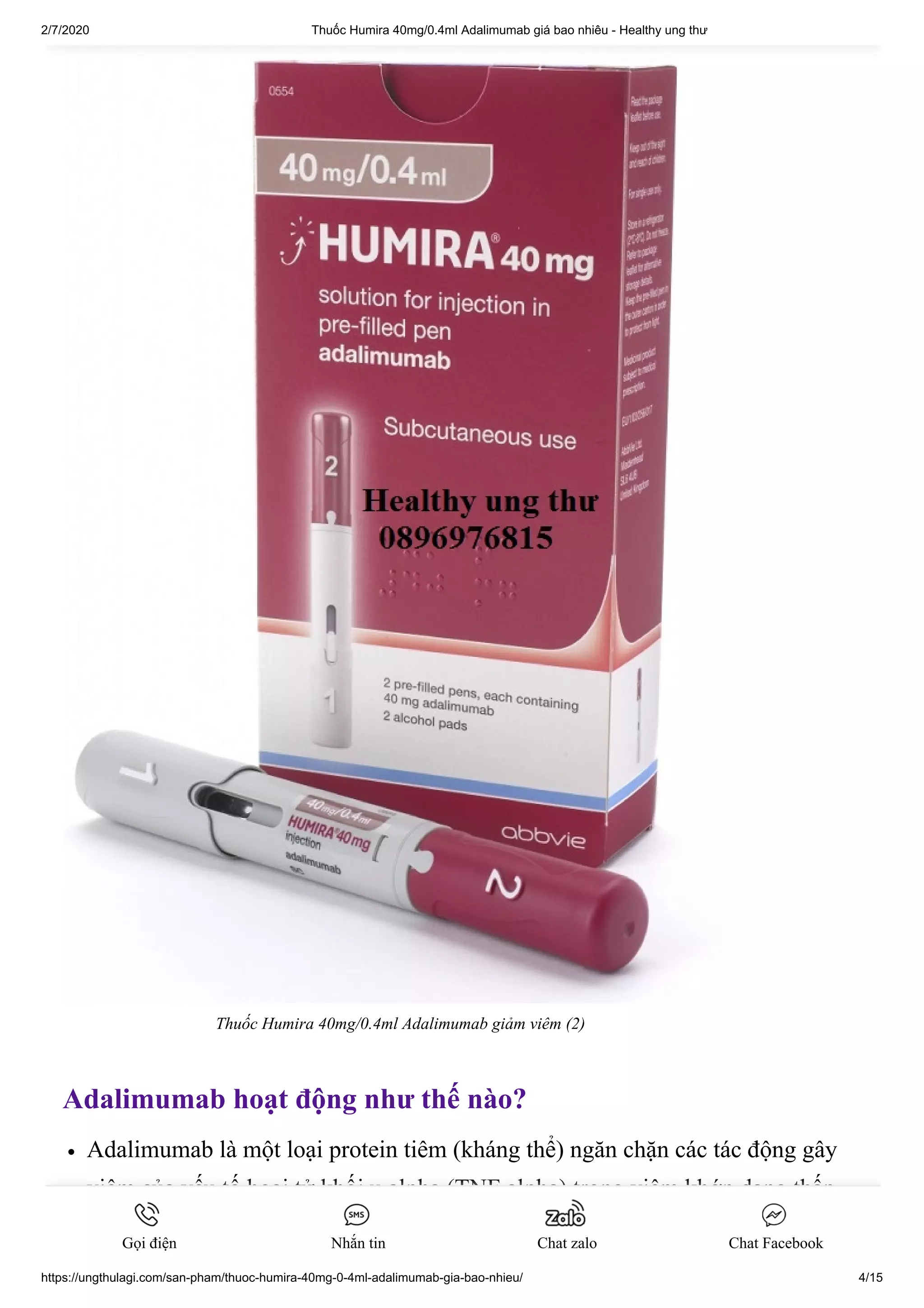 Thuoc humira 40mg 0 4ml adalimumab giam viem | PDF