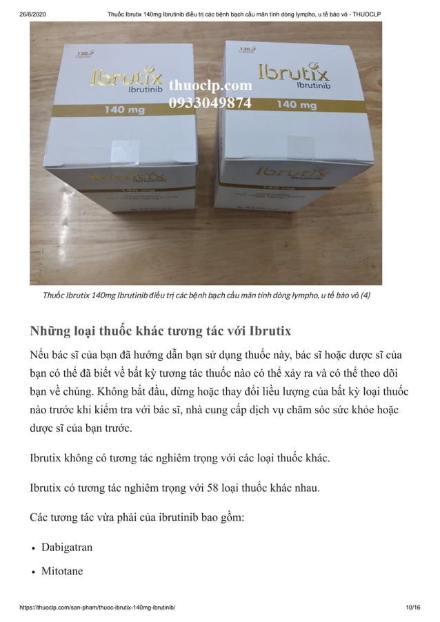 Thuoc ibrutix 140mg ibrutinib dieu tri cac benh bach cau man tinh dong ...