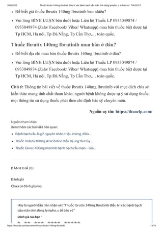 Thuoc ibrutix 140mg ibrutinib dieu tri cac benh bach cau man tinh dong ...