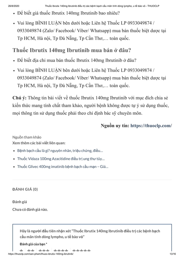 Thuoc ibrutix 140mg ibrutinib dieu tri cac benh bach cau man tinh dong ...