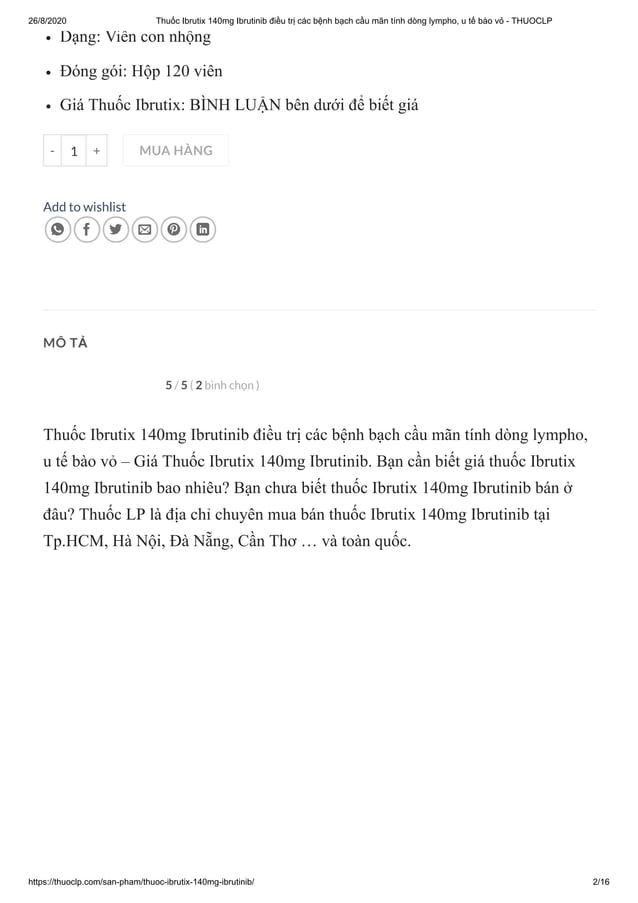 Thuoc ibrutix 140mg ibrutinib dieu tri cac benh bach cau man tinh dong ...