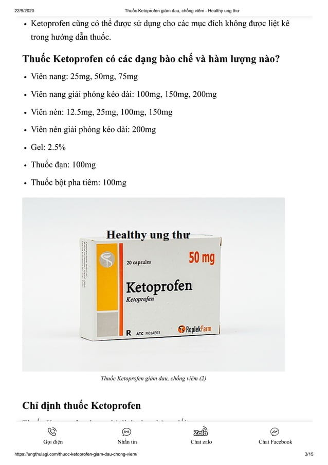 Thuoc ketoprofen giam dau chong viem | PDF