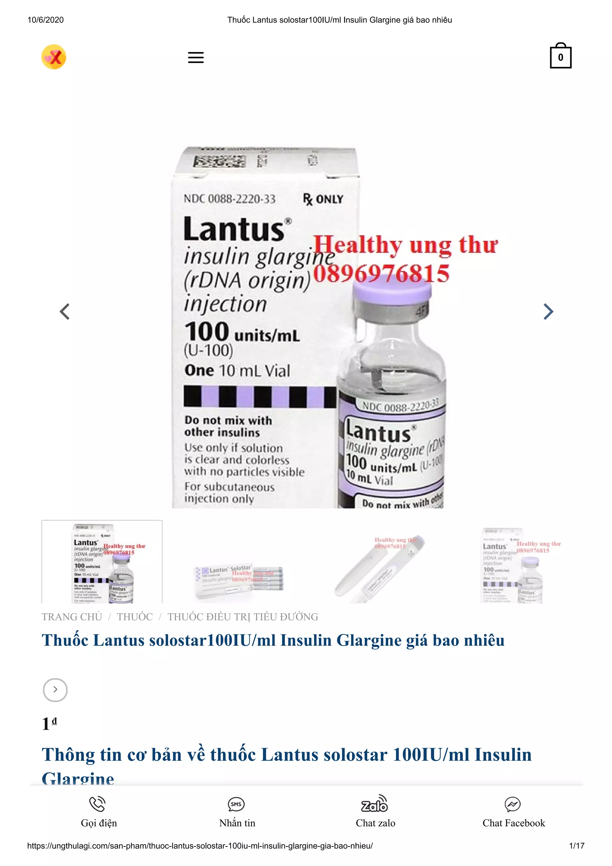 Thuoc lantus solostar 100 iu ml insulin glargine gia bao nhieu | PDF