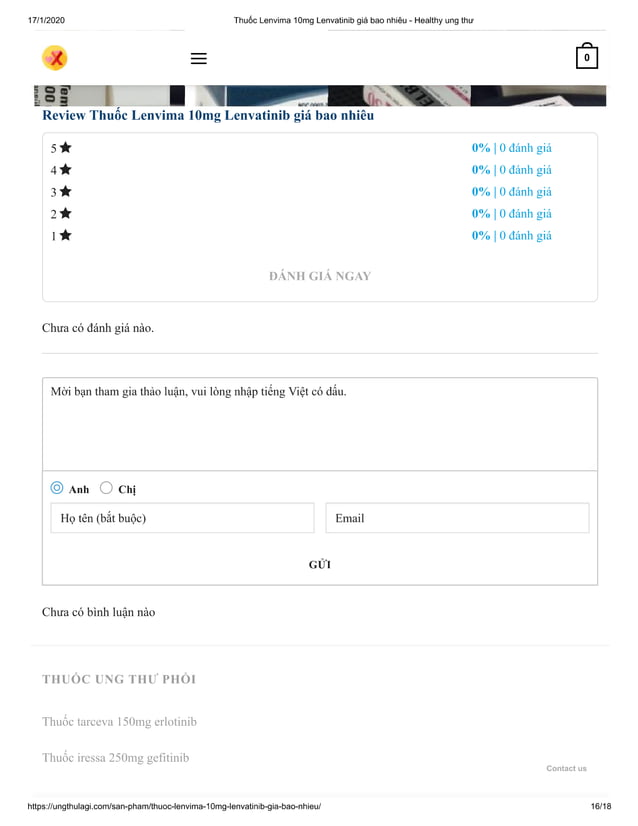Thuoc lenvima 10mg lenvatinib gia bao nhieu healthy ung thu | PDF